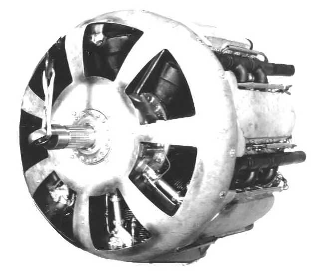 En tres filas. Motor de avións Armstrong Siddeley Deerhound
