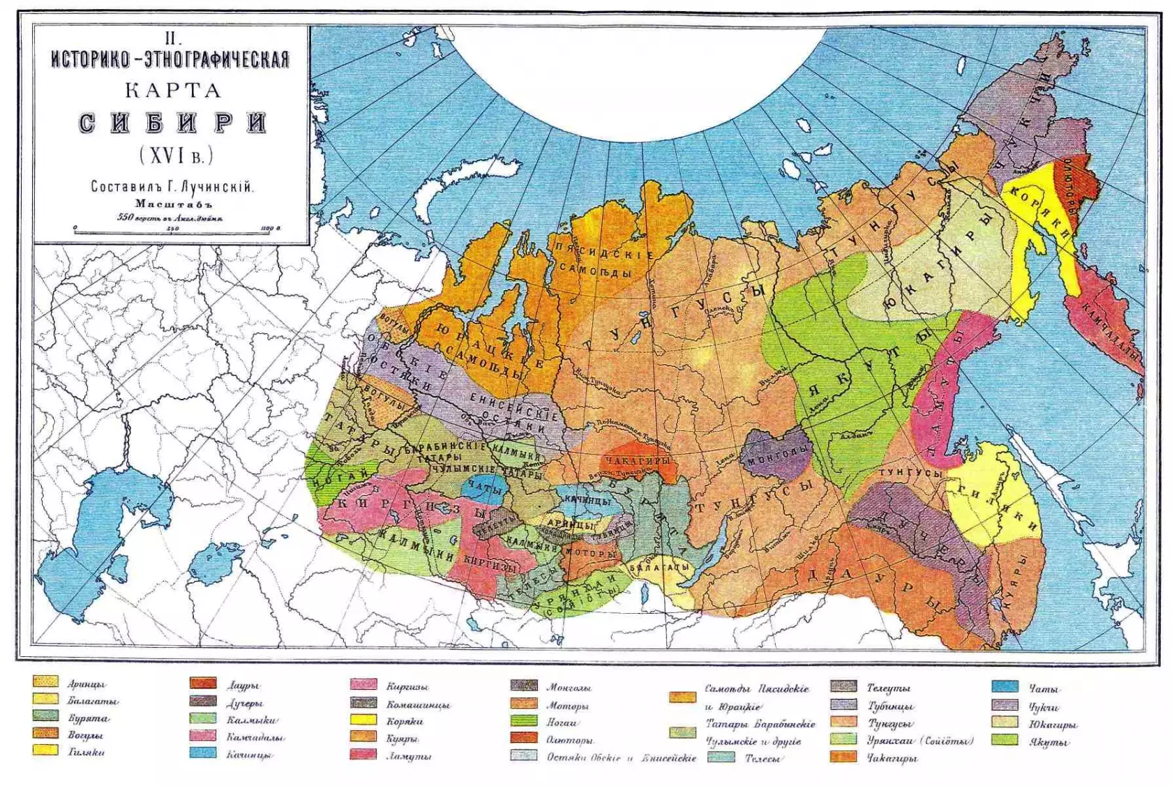 'Mapa oa Siberia lekholo la bo17 la lilemo