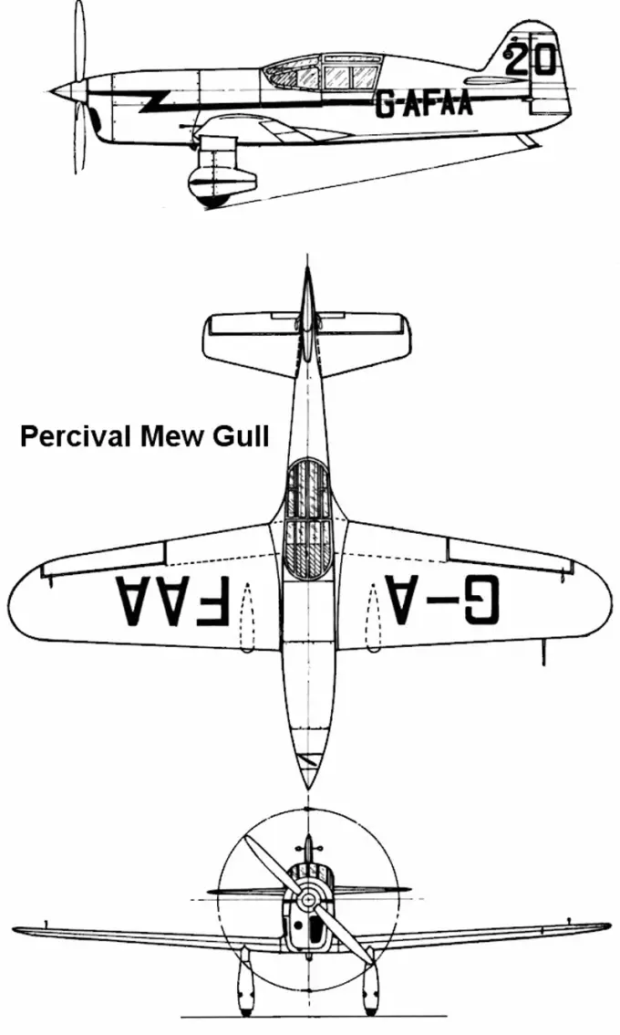 Máy bay đua Percival Mew Gull. Vương quốc Anh