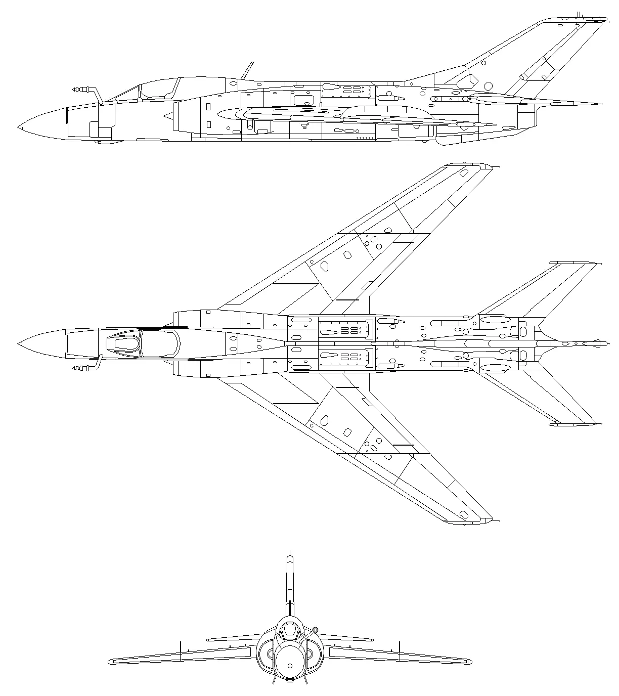 Efter it ûntbrekken fan it bernpapier is op in ienfâldich skreaun. Alternative Deck Fighters-Interceptors MIG-19k2 en MIG-19k3. de USSR