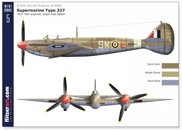 Supermarine 327 hnyav fighter project.UK