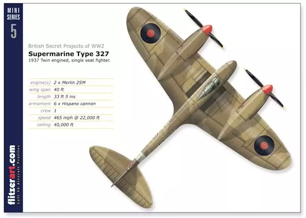 Supermarine 327 heavy fighter project.UK
