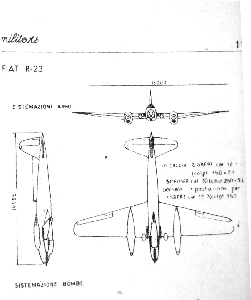 FIAT R.23 shēma