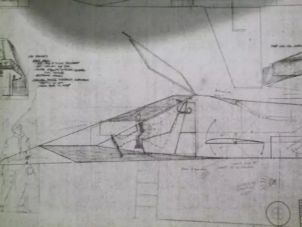 O desenho do cockpit do MiG-31.