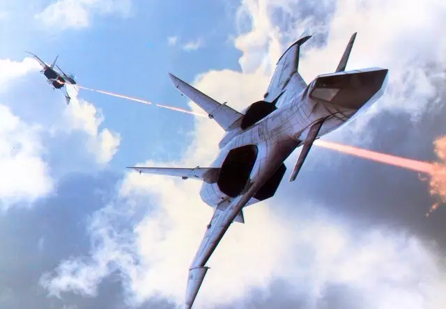 Combate aéreo entre dois protótipos MiG-31.