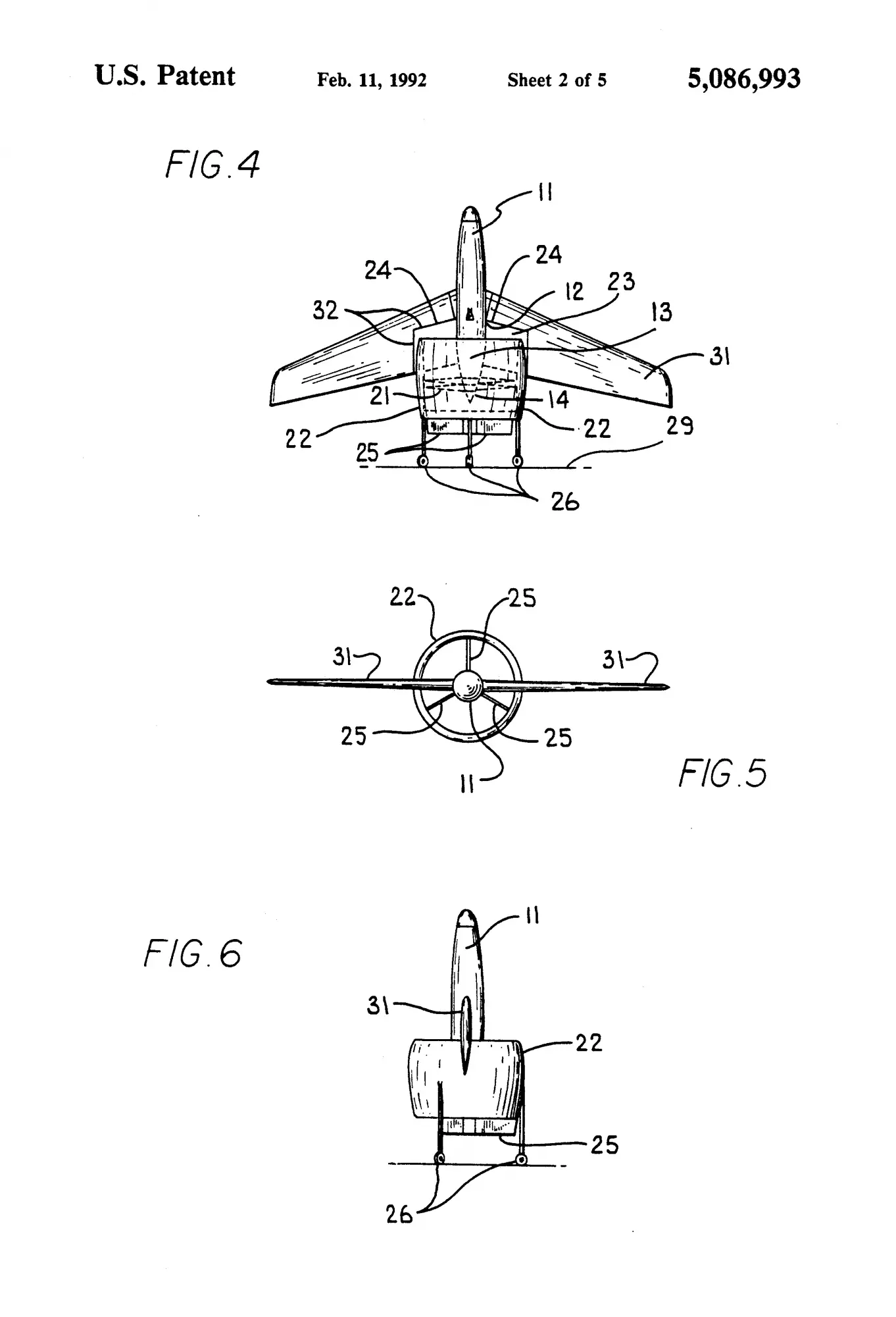 Patent na jirgin sama da ba a saba ba. Kashi na 11 US5086993