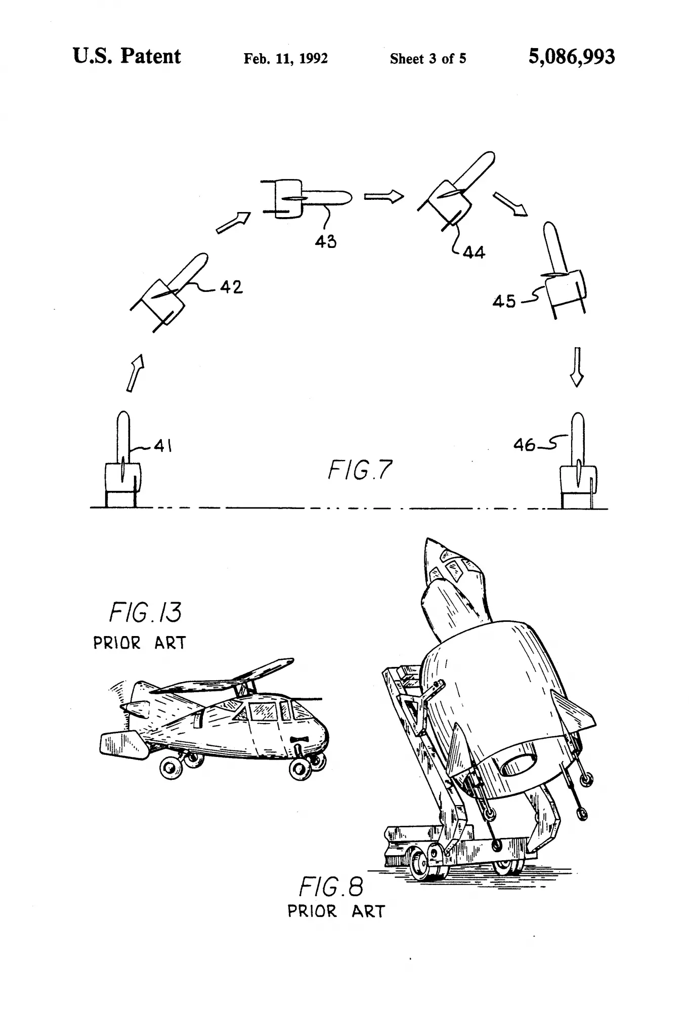 Patent na jirgin sama da ba a saba ba. Kashi na 11 US5086993