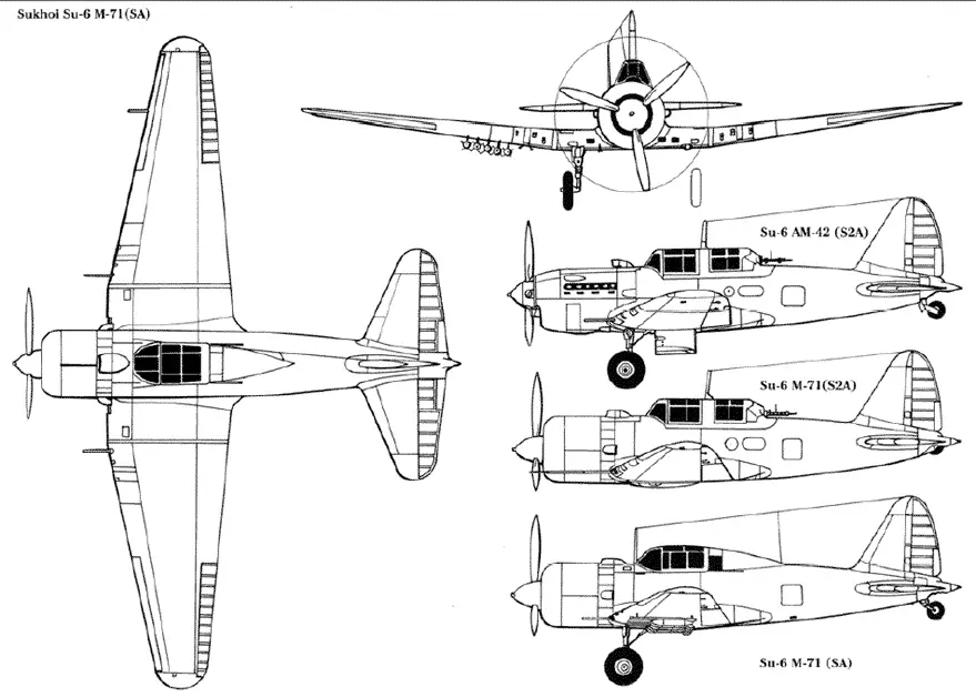 מטוס התקפה ראשי אלטרנטיבי Su-6 של ברית המועצות במהלך המלחמה הפטריוטית הגדולה.