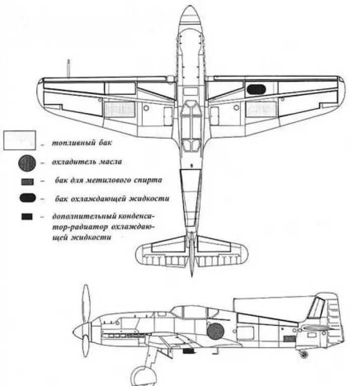 نمودار سیستم خنک کننده روغن و خنک کننده هواپیمای He-100D-1.