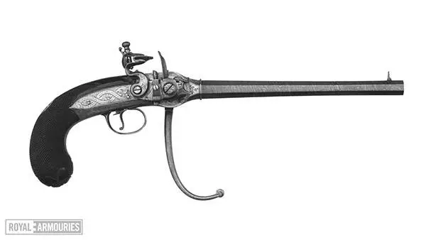 Pistol Lorentzoni Systems 1795. 재충전 레버가 하강됩니다. 로얄 아스날, 리즈