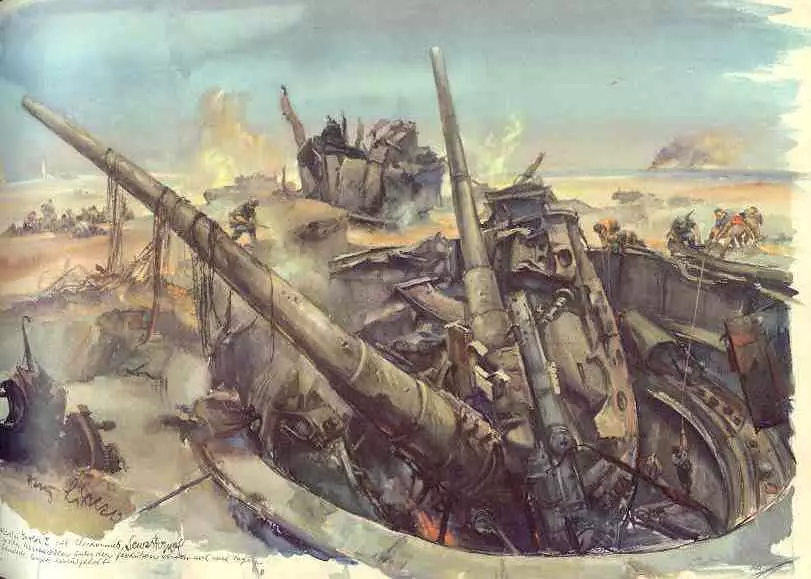 Oorlogsschilderij van het Derde Rijk. Hans Liska