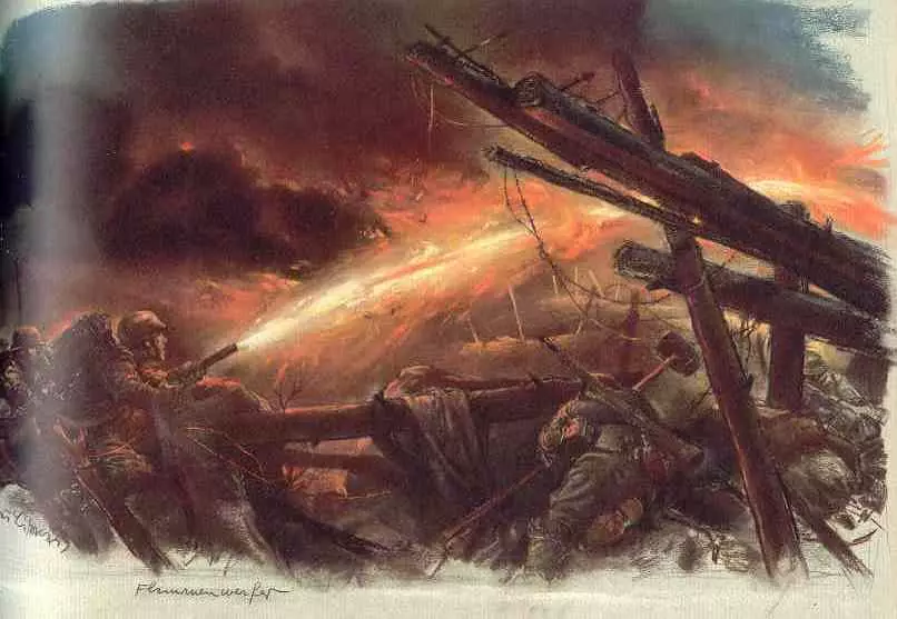 ציור מלחמה של הרייך השלישי. האנס ליסקה