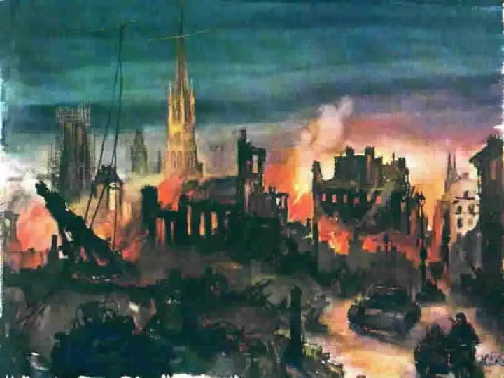 Kolmannen valtakunnan sota -maalaus. Hans Liska