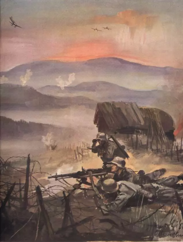ציור מלחמה של הרייך השלישי. האנס ליסקה