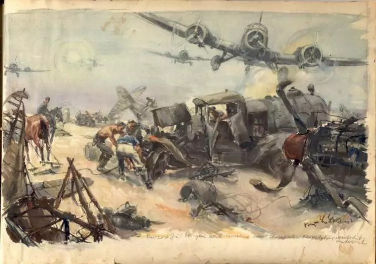 Pintura de guerra do Terceiro Reich. Hans Liska