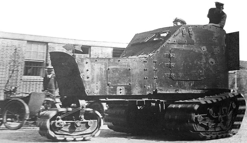 အဆုံးမှထွက်ပေါက်တစ်ခုမှထွက်ရန်ရှာပါ။ အပိုင်း 15. Killen-Stait Artored Tractor ။ 1915. The Tech-Tech Tank