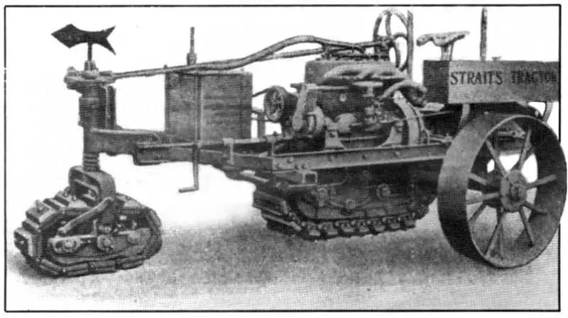 Sich no enger Sortie vun engem Doudegen. Deel 15. Killen-strait armoréiert Trakter. 1915. Dräi-Tech Tank