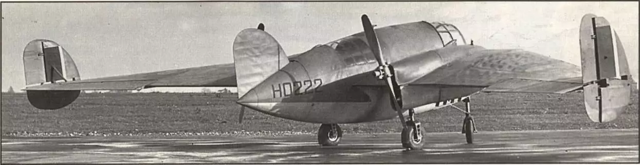 दोन 140-अश्वशक्ती D.H सह सुसज्ज जिप्सी II टेललेस प्रायोगिक विमान एचपी 88 मॅन्क्स; रॅडलेट, सप्टेंबर 1942