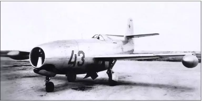 Yak-23 pejuang depan. USSR.