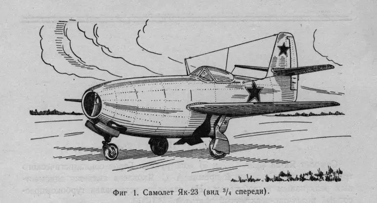 Yak-23 pejuang depan. USSR.