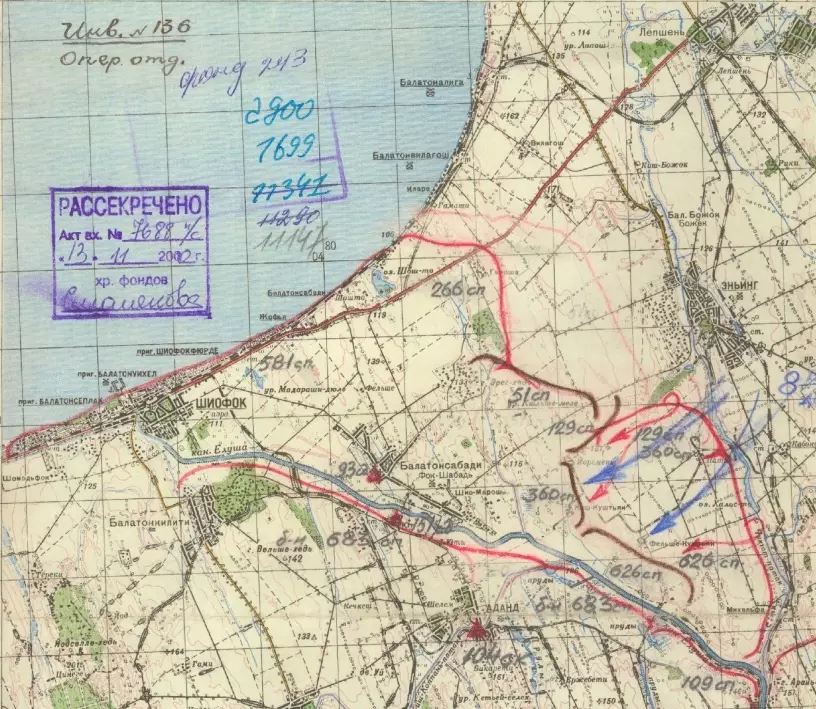 Position of the parts of the Soviet 104th Infantry Corps on March 11, 1945