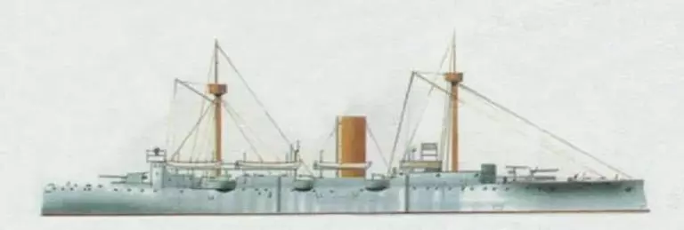 Britse school. Armored Cruiser Charleston (USS Charleston (C-2)). VS