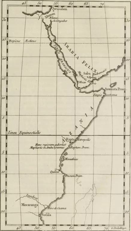 Azania sulla mappa dell'Africa