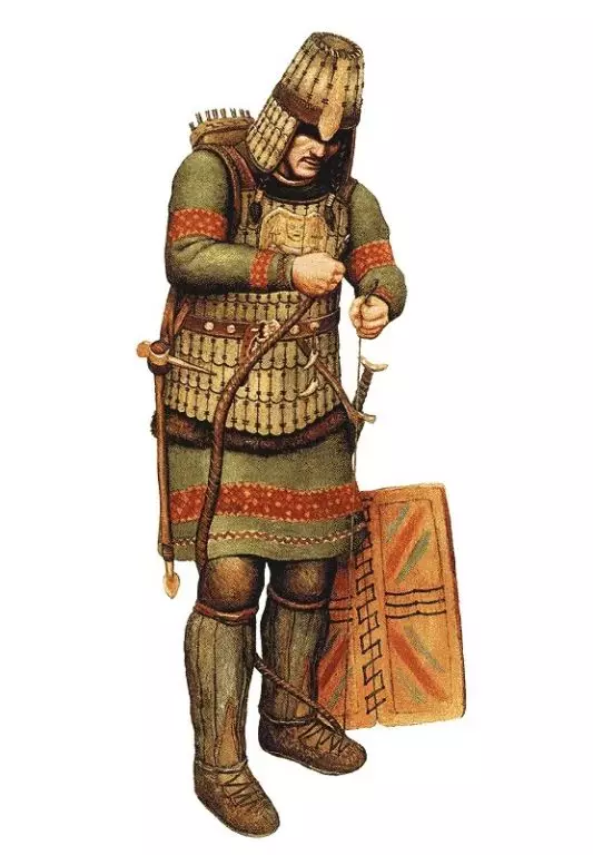 Exempel på en kåt lamellär av sibiriska krigare