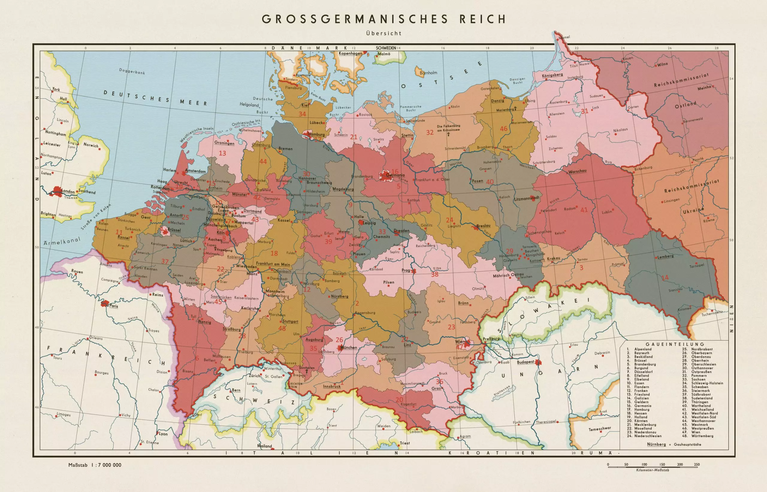 Germania 2: Kad yang lebih dipercayai tentang bagaimana Jerman boleh kelihatan seperti jika dia memenangi Perang Dunia Kedua. Peta oleh 1Blomma melalui Deviantart.