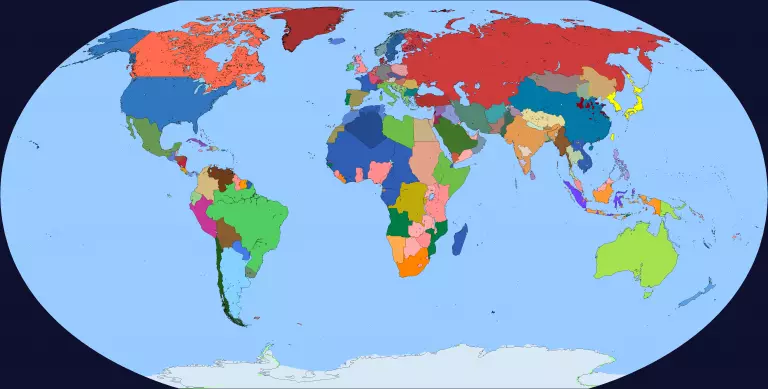 Wereldkaart voor 1950