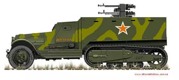 Alternative BTR RKKA ZIS TB-42 og fjölskylda bíla á stöðinni.