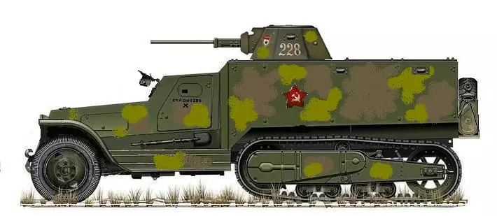 Alternative BTR RKKA ZIS TB-42 og fjölskylda bíla á stöðinni.