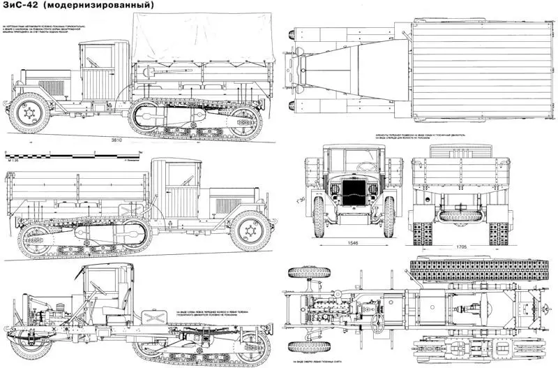 Alternative BTR RKKA ZIS TB-42 og fjölskylda bíla á stöðinni.