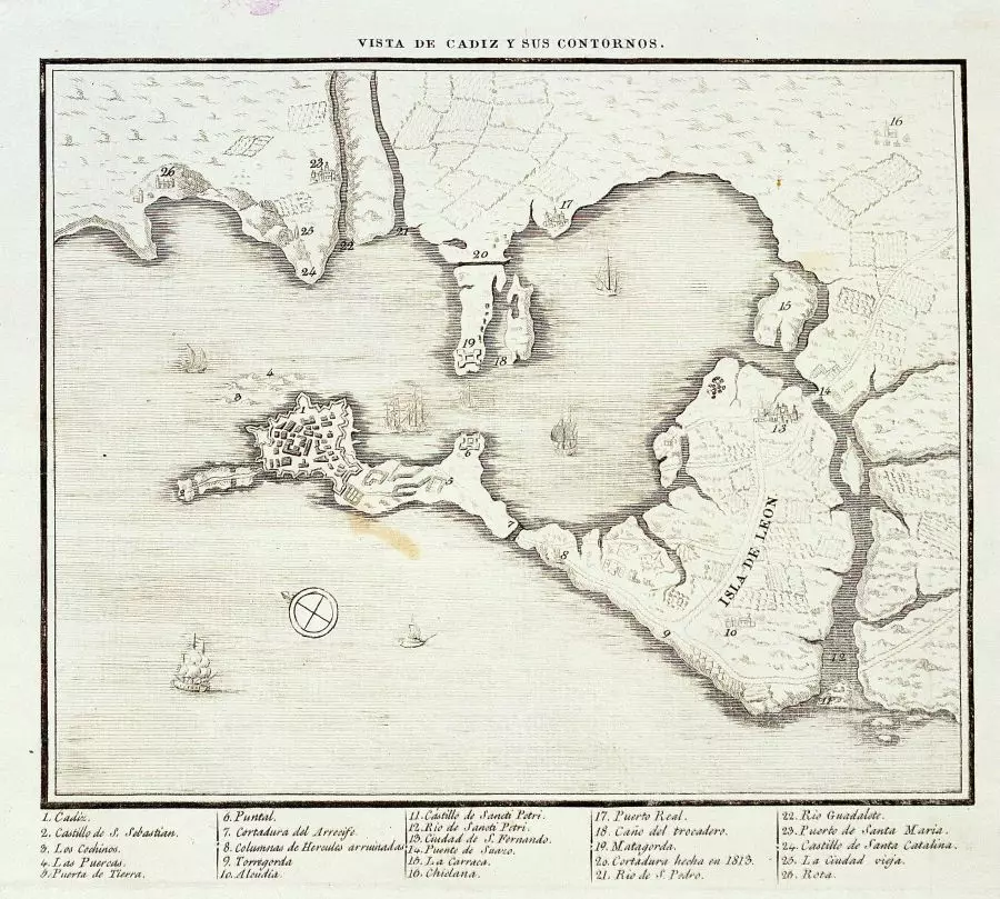 Map of Cadiz.