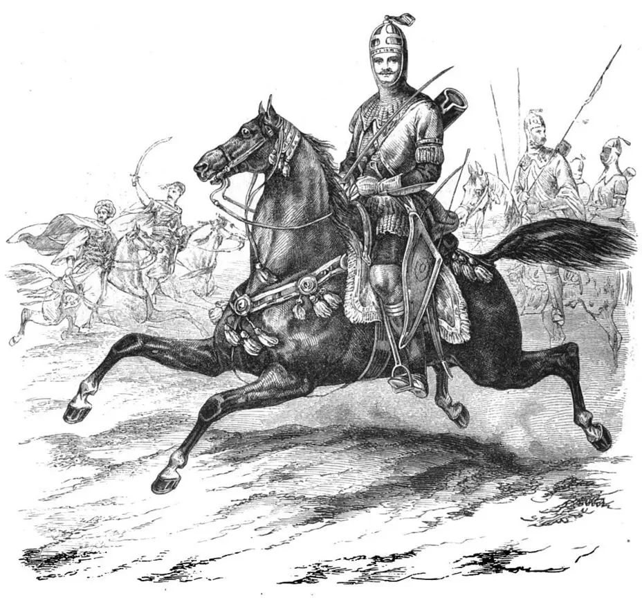 Circassian Warrior。德國繪圖的XIX世紀中間。 de.wikiSource.org。