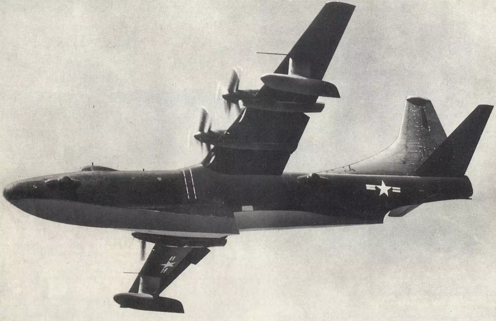 The XP5Y prototype during initial flight tests in 1950