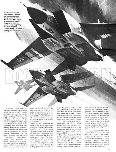 Página da revista Ocidental da Aviação, em que o Mig-25 Fighter-25 é indicado como MIG-23 Foxbat