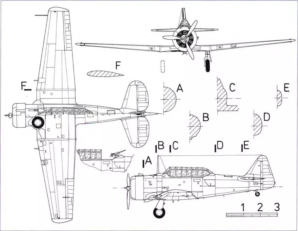 Scheme of light attack aircraft North American A-27