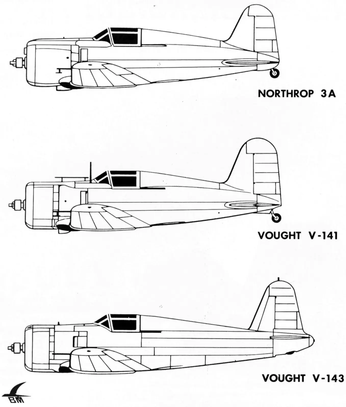 Model 3A, V-141 a V-143 profily pre porovnanie