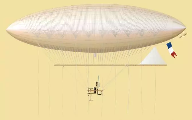 Luftschiff für die Welt der Dampfmaschinen. Luftschiff Zhiffera.