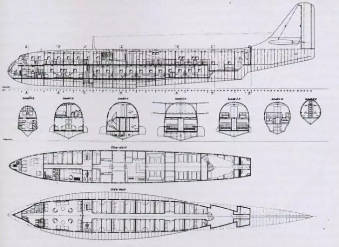 Airliners xigantes de Millennial Reich. Pasaxeiro Flying Dornier do 214 Proxecto. Alemaña