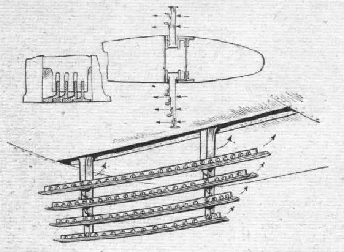 Imagen de perspectiva y diagrama de frenos aerodinámicos 210