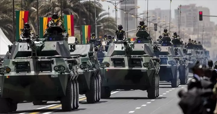 Colonne du Sénégal « Assalters » à la parade 4 Avril ici 2018. news.adakar.com.