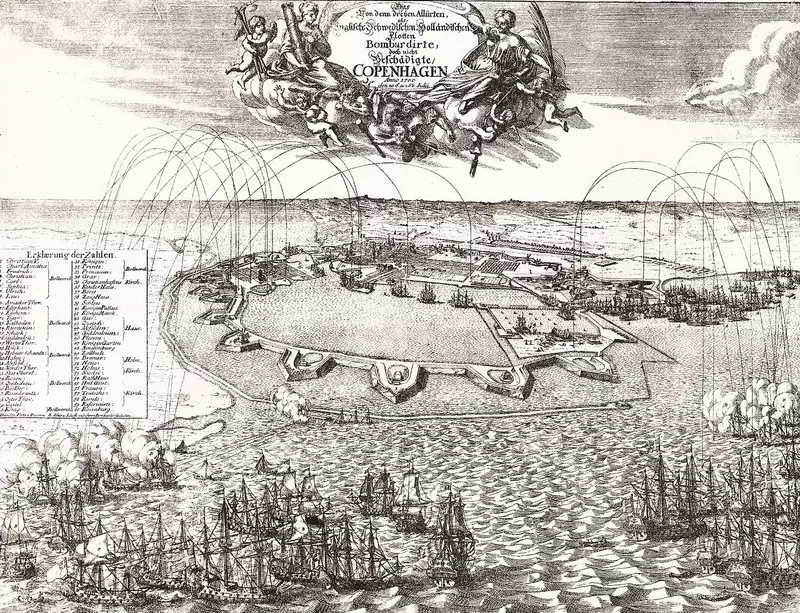 Kopenhagos bombardavimas, 1700 metų. Commons.wikimedia.org.