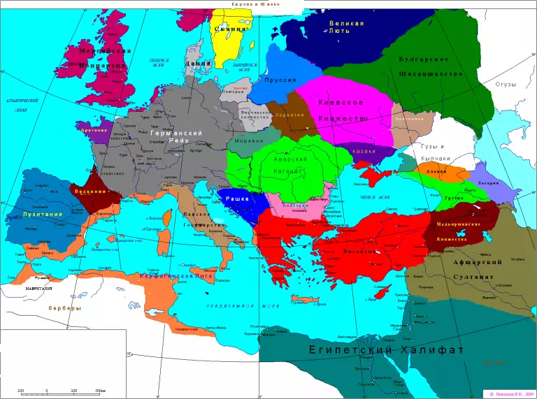 Europa Karte im 11. Jahrhundert