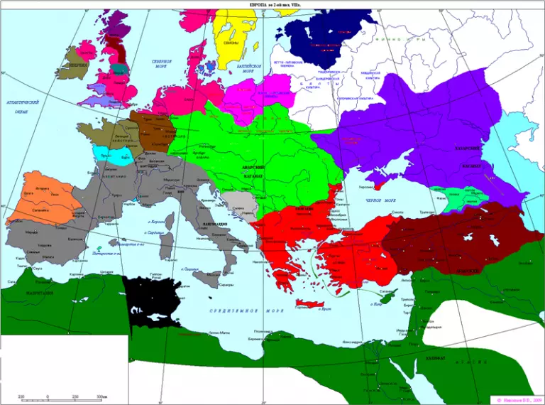 'Mapa oa Europe le Afrika Leboea ho Mimi qalong ea lekholo la bo 9 la lilemo