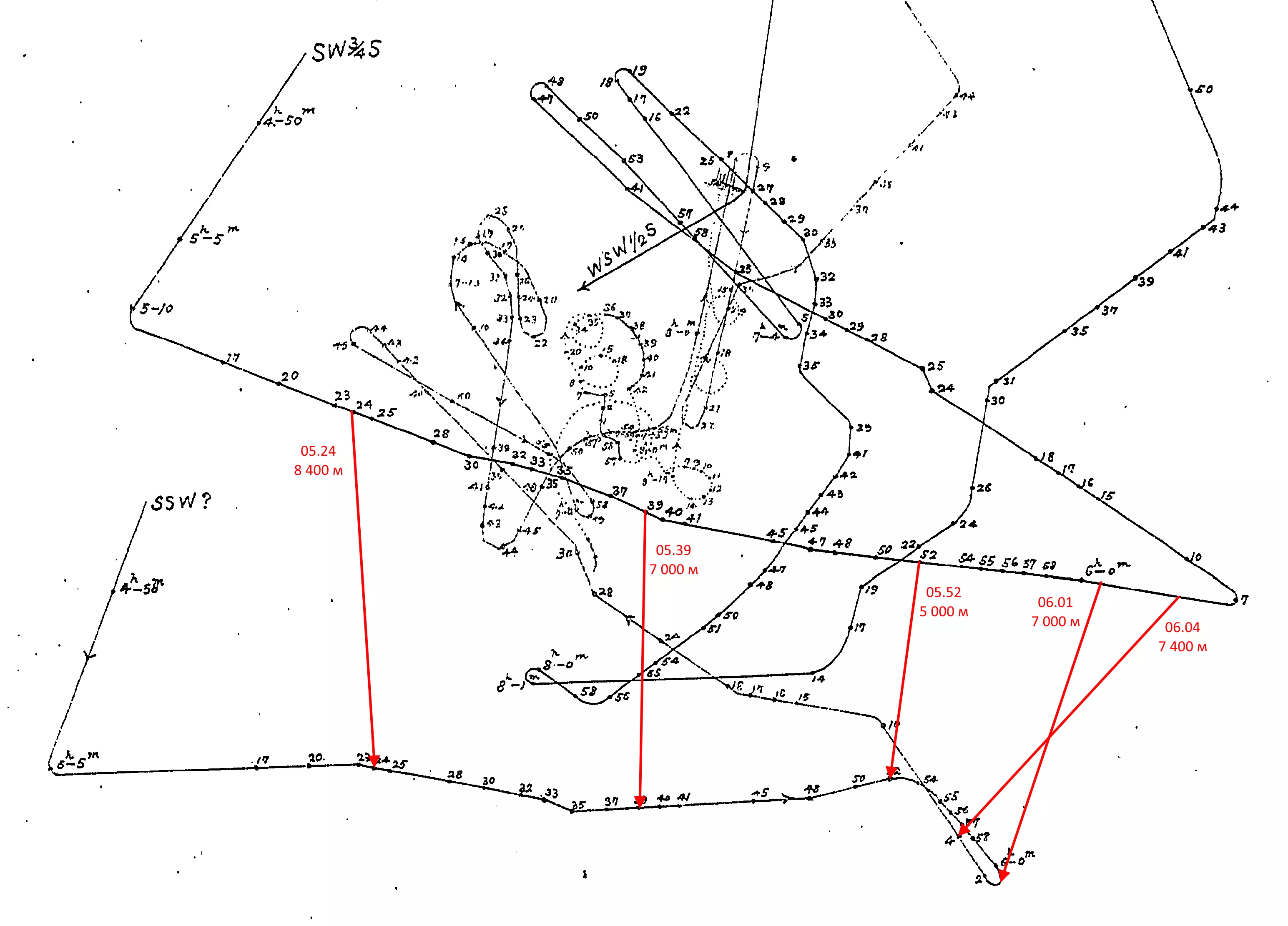 Figura 1. Fragmento do circuito de combate com a Ulsan ligada ao relatório do comandante