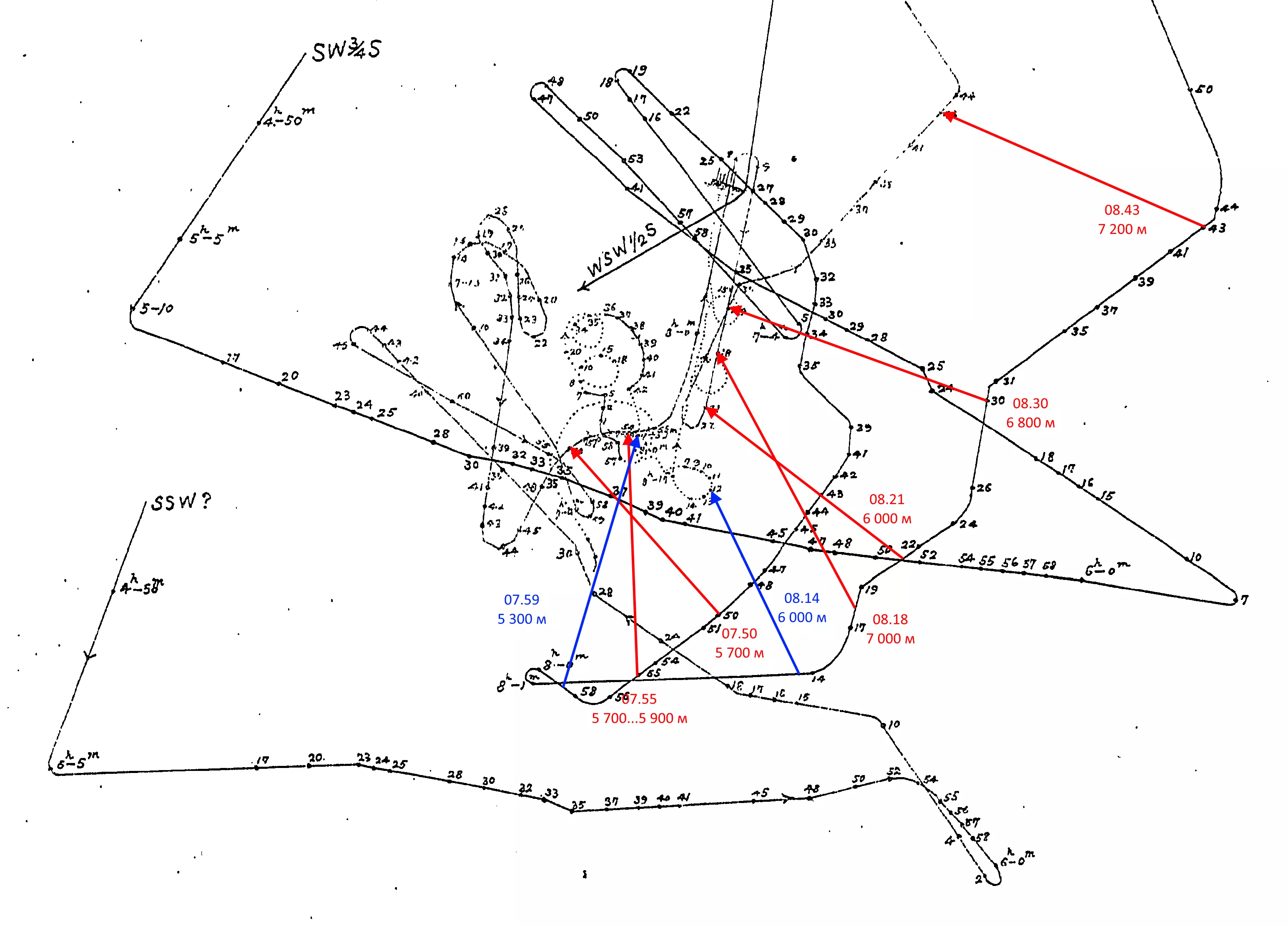Figura 5. Fragmento do circuito de combate com o Ulsan ligado ao relatório do comandante