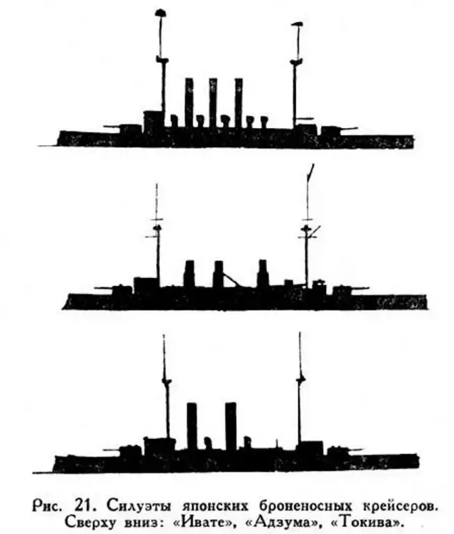 Pautan lemah armada Jepun. Bronnosny cruiser.