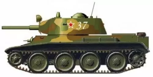 የብርሃን ታንክ Alt. Rkka t-10a. USSR 1939